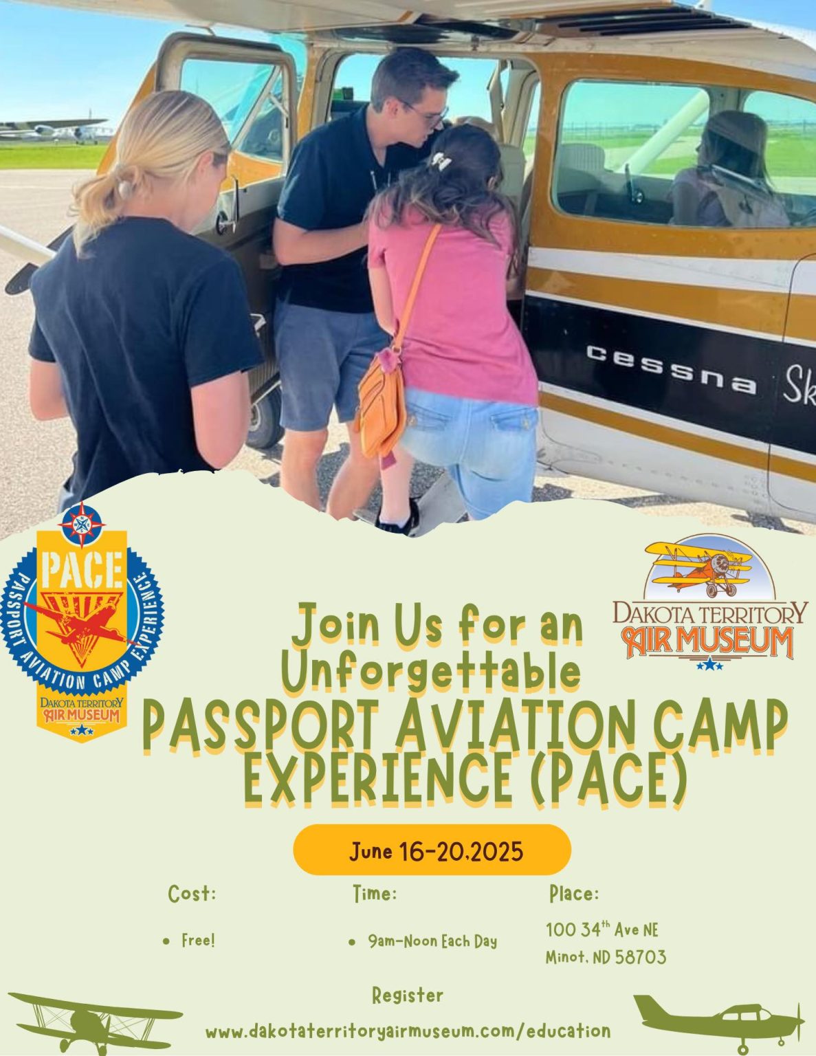 Passport Aviation Camp Experience (PACE) at the Dakota Territory Air Museum – Minot Aero Center